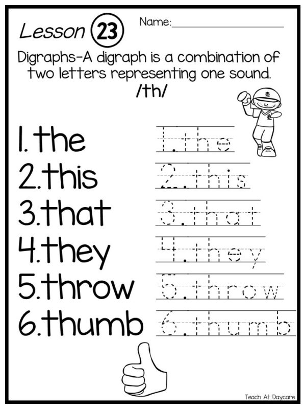 Digraphs /th/ Kindergarten Spelling Unit. | Made By Teachers