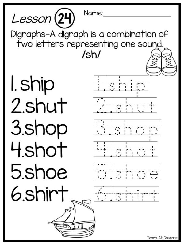 Digraphs /sh/ Kindergarten Spelling Unit. - Made By Teachers
