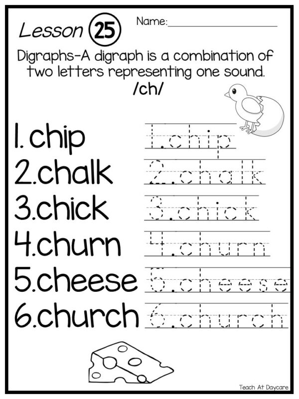Digraphs /ch/ Kindergarten Spelling Unit. - Made By Teachers