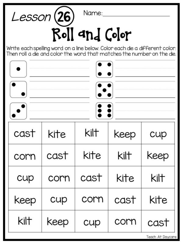 C/K Rule Kindergarten Spelling Unit. - Made By Teachers