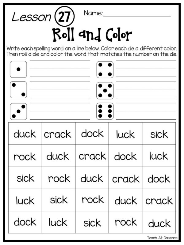Ending in -ck Words Kindergarten Spelling Unit. | Made By Teachers