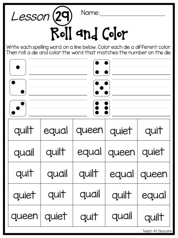 Qu Says /kw/ Kindergarten Spelling Unit. - Made By Teachers