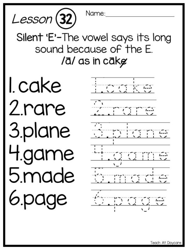 Silent E Long A Kindergarten Spelling Unit. - Made By Teachers