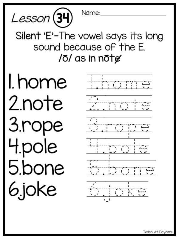 Silent E Long O Kindergarten Spelling Unit. - Made By Teachers