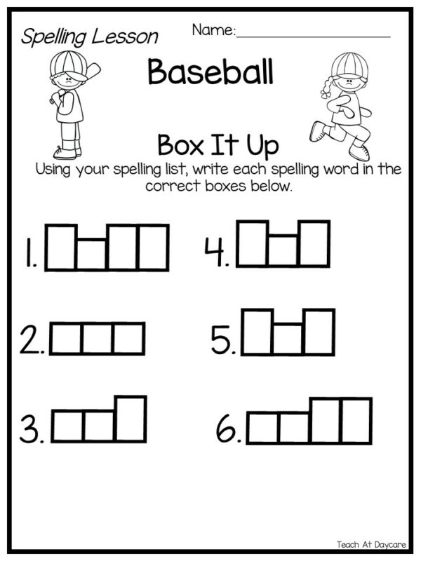 Kindergarten Baseball Sport Words Spelling Unit - Made By Teachers