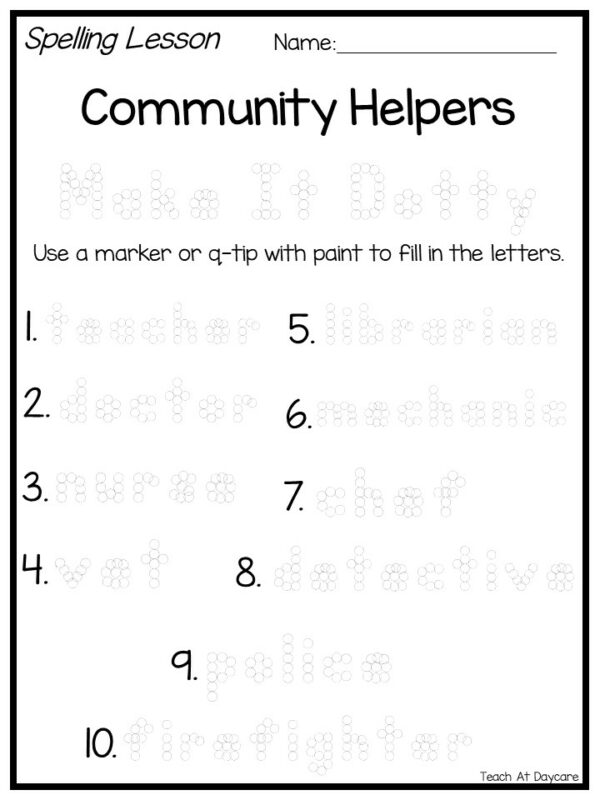 Community Helpers Words Supplemental Spelling Unit | Made By Teachers