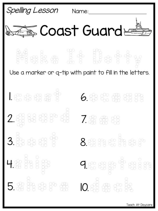 Coast Guard Words Supplemental Spelling Unit - Made By Teachers