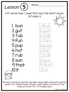 Letter U CVC Words First Grade Spelling Unit. - Made By Teachers