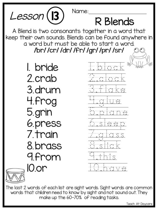 Letter R Blends Words First Grade Spelling Unit. - Made By Teachers