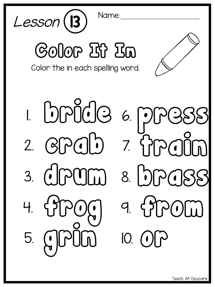 Letter R Blends Words First Grade Spelling Unit. - Made By Teachers