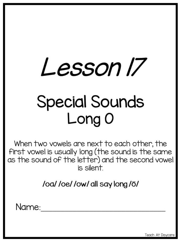 Long O Special Sound Words 1st Grade Spelling Unit - Made By Teachers