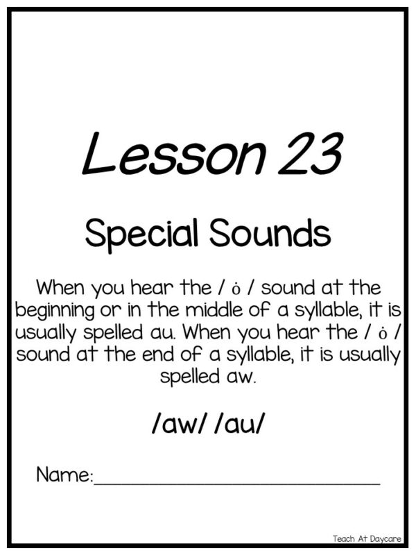 Special Sounds AW and AU 1st Grade Spelling Unit. - Made By Teachers