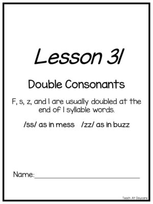 Ending Double Consonants SS and ZZ Spelling Unit. - Made By Teachers
