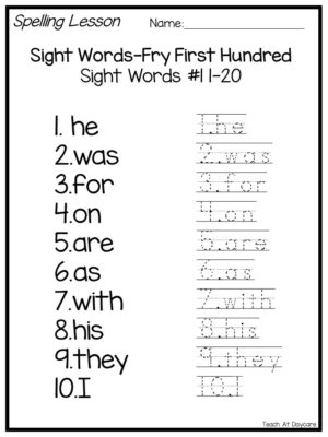 Fry First Hundred Words 11-20 Spelling Unit. | Made By Teachers