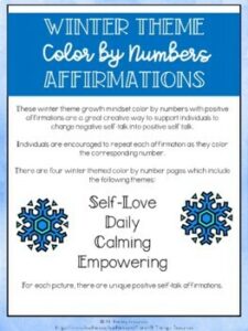 Winter SEL Color by Numbers - Growth Mindset - Made By Teachers