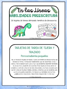 SPANISH VERSION - Pre-writing Tracing & Scissor - Made By Teachers