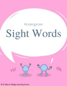 Printable Kindergarten Sight Words - Made By Teachers