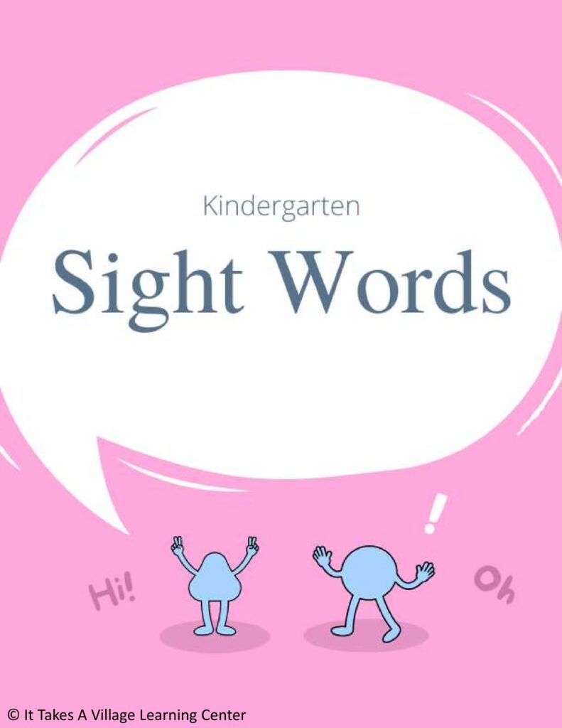 Printable Kindergarten Sight Words - Made By Teachers
