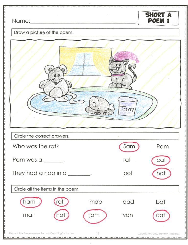 Decodable CVC Poems and Worksheets | Made By Teachers
