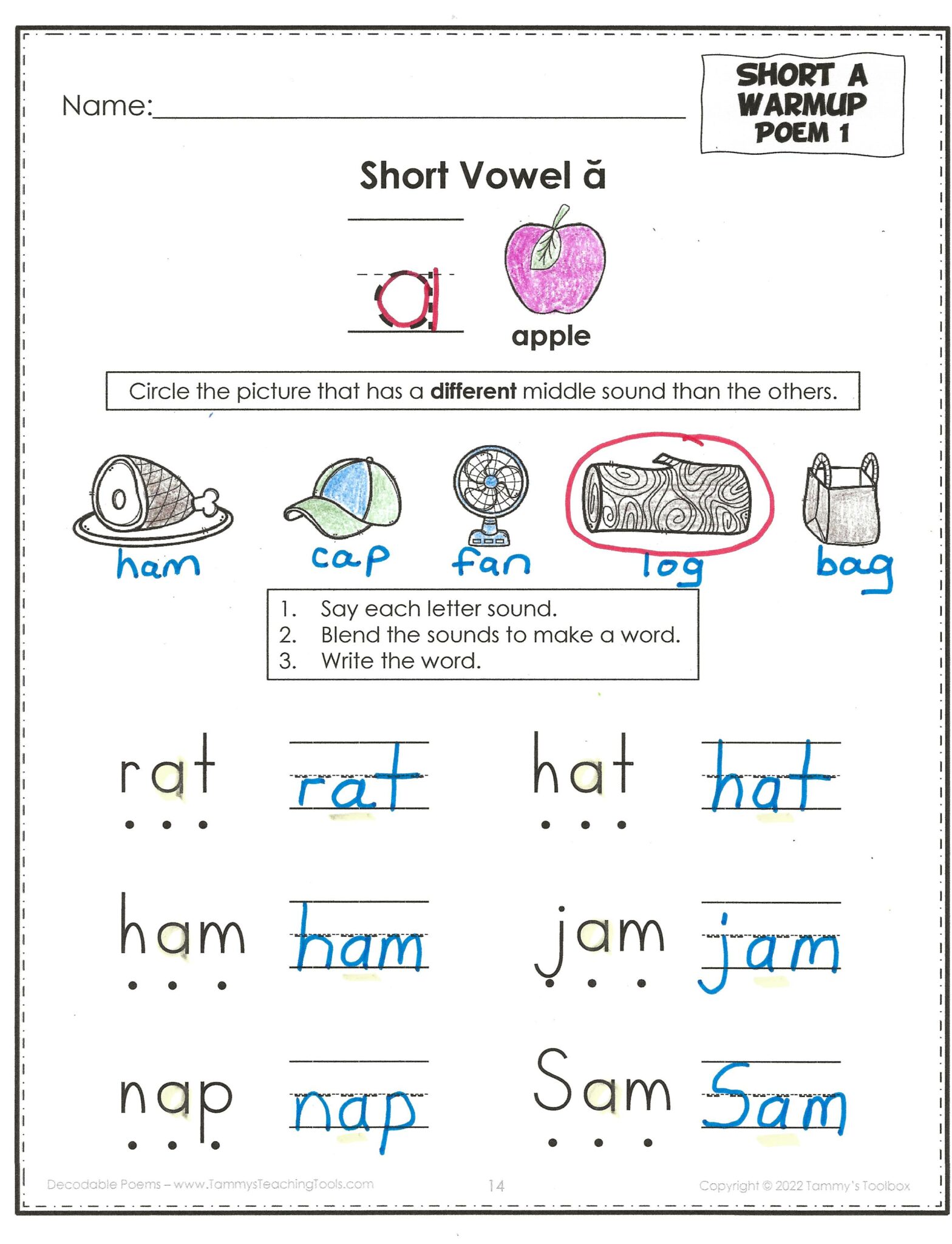 Decodable CVC Poems and Worksheets - Made By Teachers