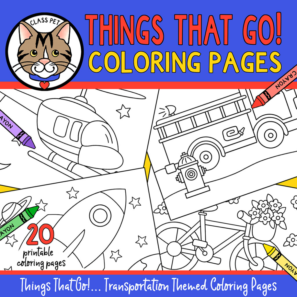 Things that Go! Transportation Coloring Pages - Made By Teachers