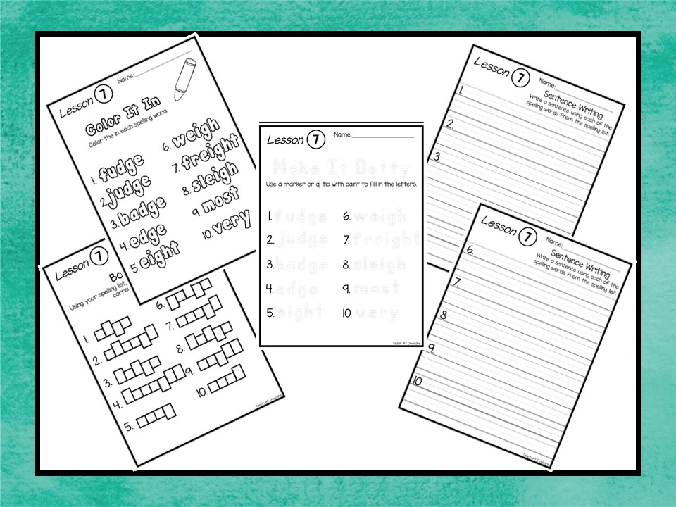 2nd Grade Spelling Unit Pattern /dge/ and /eigh/. - Made By Teachers