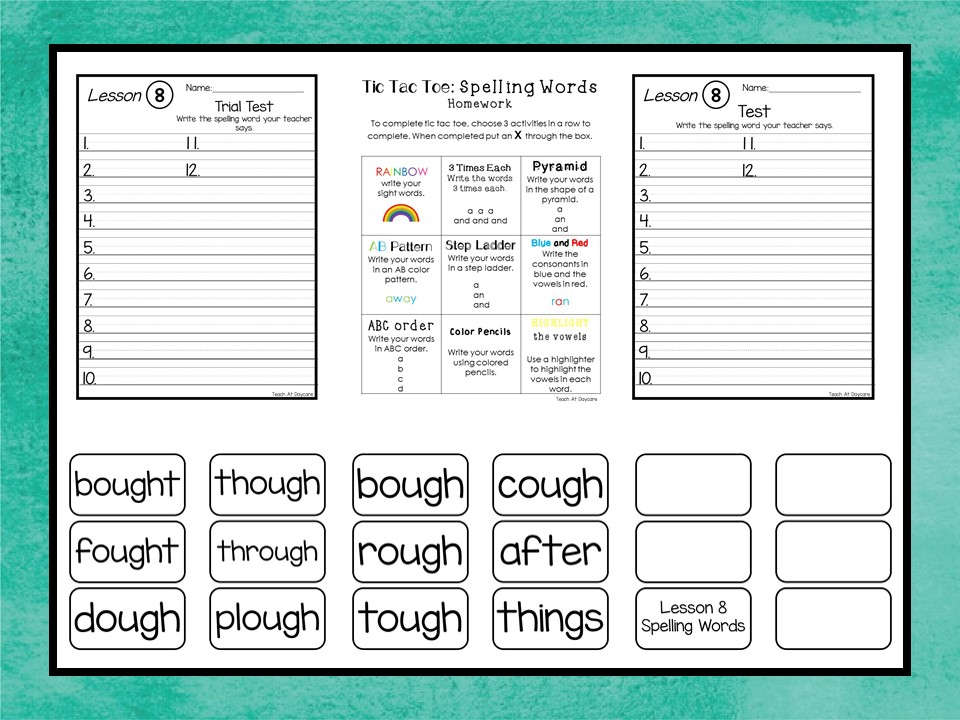 2nd Grade Spelling Unit Pattern /ough/ Words. | Made By Teachers
