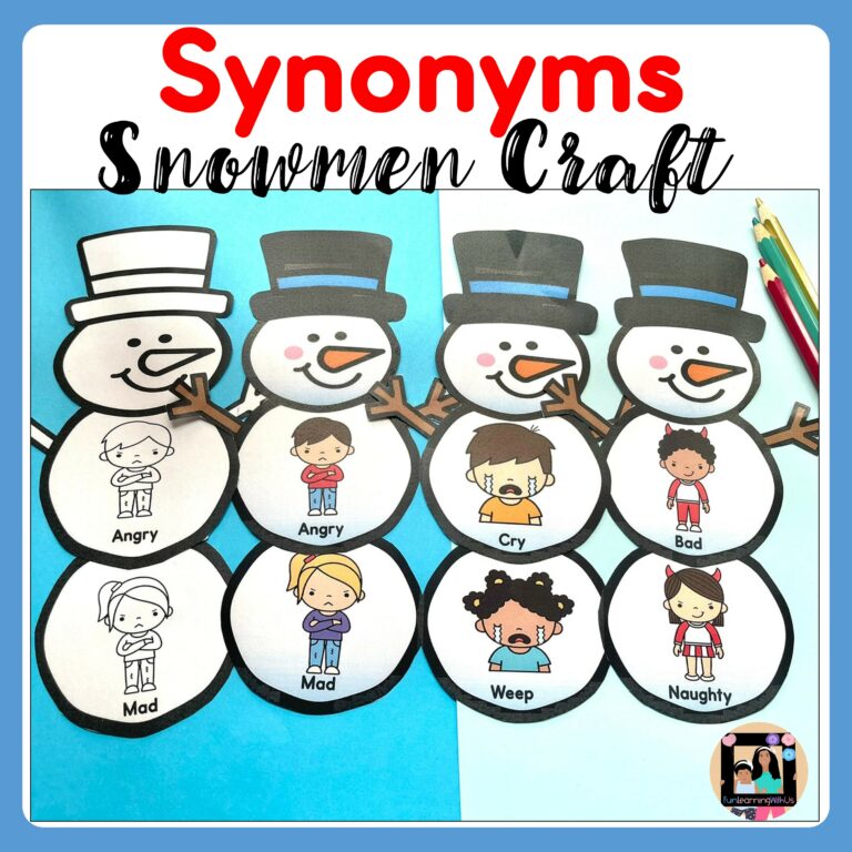 Winter Snowman Synonyms Center Activity | Made By Teachers