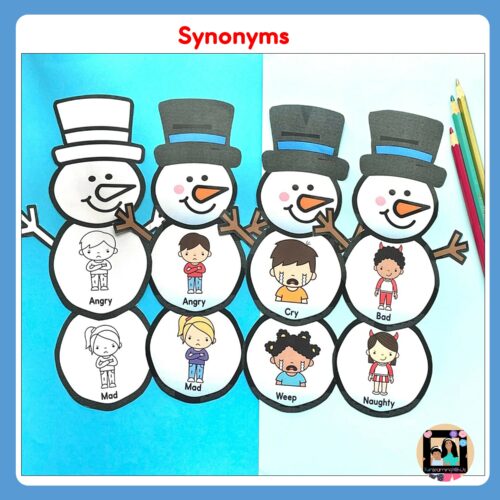 Winter Snowman Antonyms & Synonyms Activity Bundle - Made By Teachers