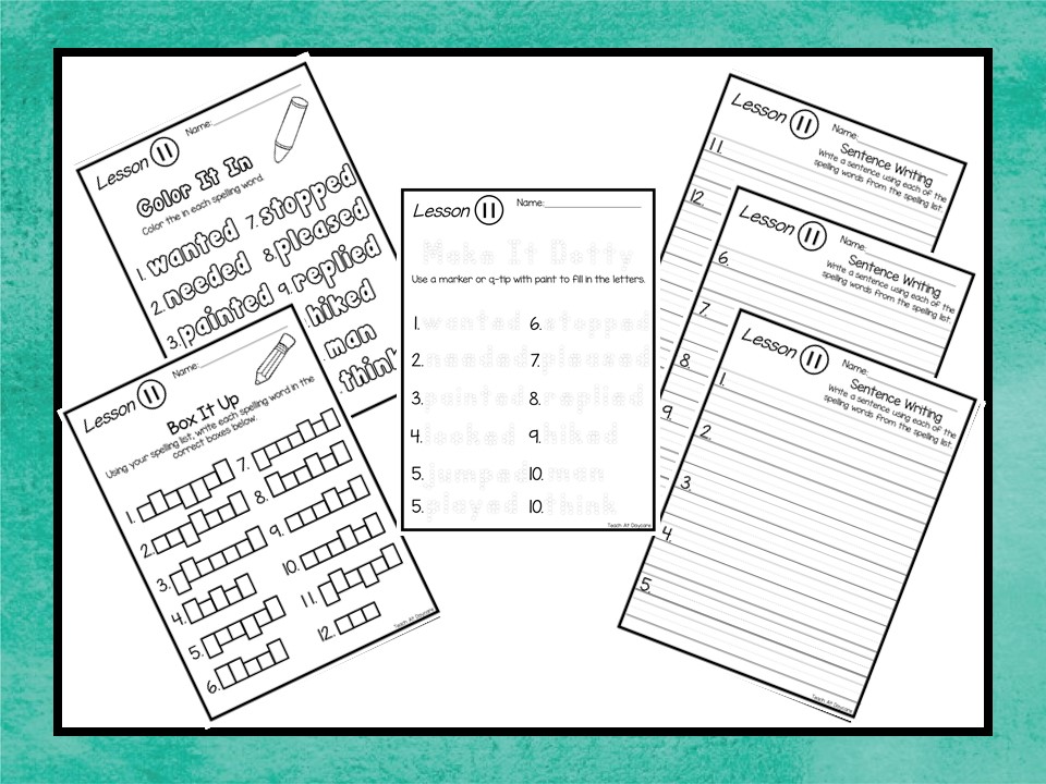2nd Grade Spelling Unit Suffix ed Past Tense Verbs - Made By Teachers
