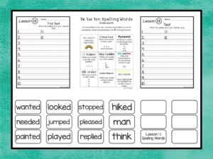 2nd Grade Spelling Unit Suffix ed Past Tense Verbs - Made By Teachers