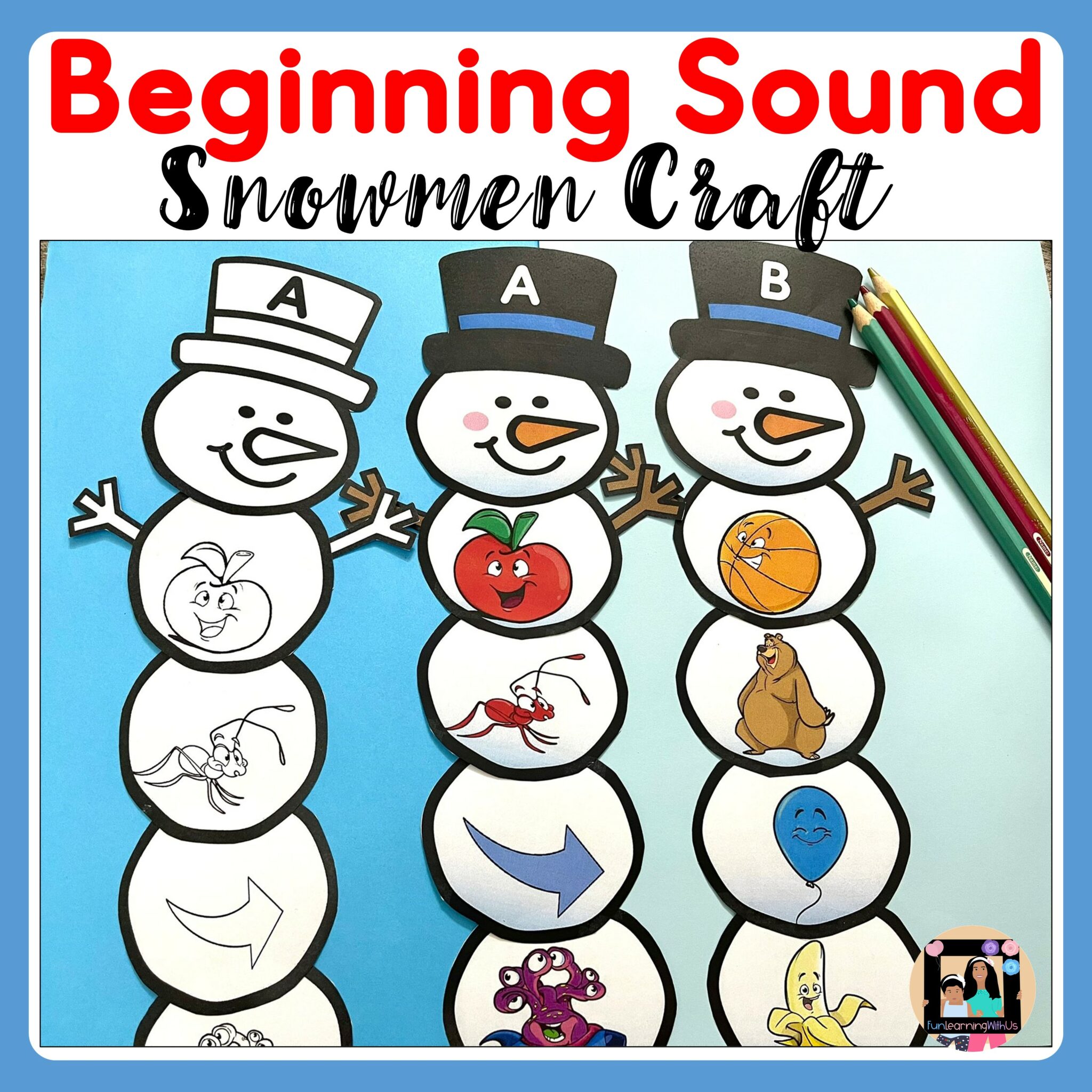 Winter Snowman Alphabet Beginning Sound Activity - Made By Teachers