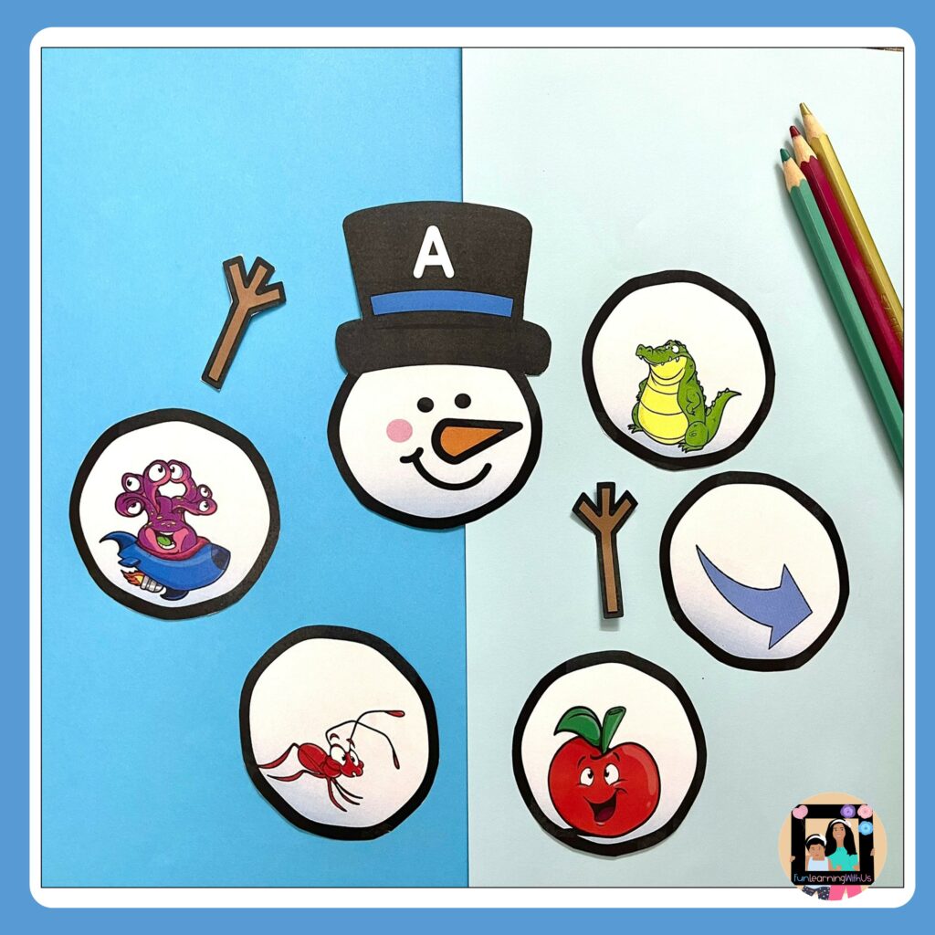 Winter Snowman Alphabet Beginning Sound Activity | Made By Teachers