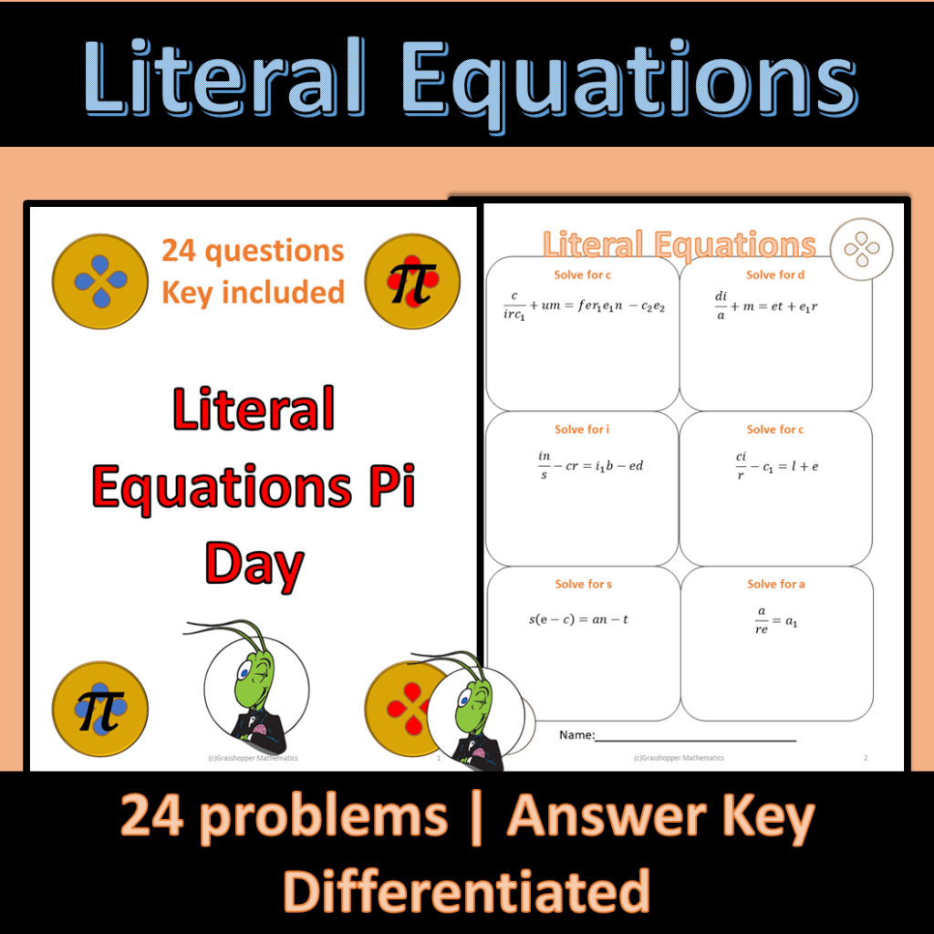 Pi Day Circles Literal Equations - Made By Teachers