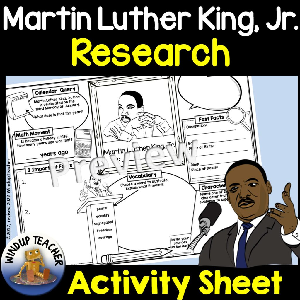 Martin Luther King, Jr. Activity Sheet | Made By Teachers