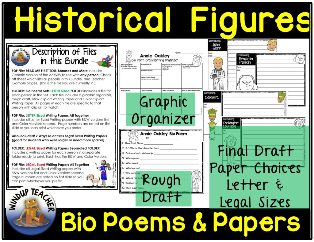 Historical People Biography Poem and Writing Paper - Made By Teachers