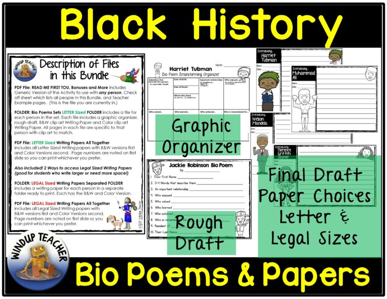 Black History Month Biography Poem and Paper | Made By Teachers