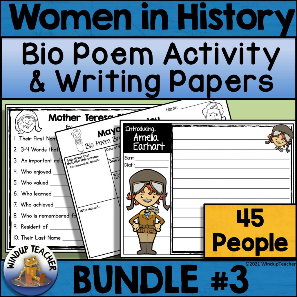 Women in History Biography Poem and Writing Paper - Made By Teachers