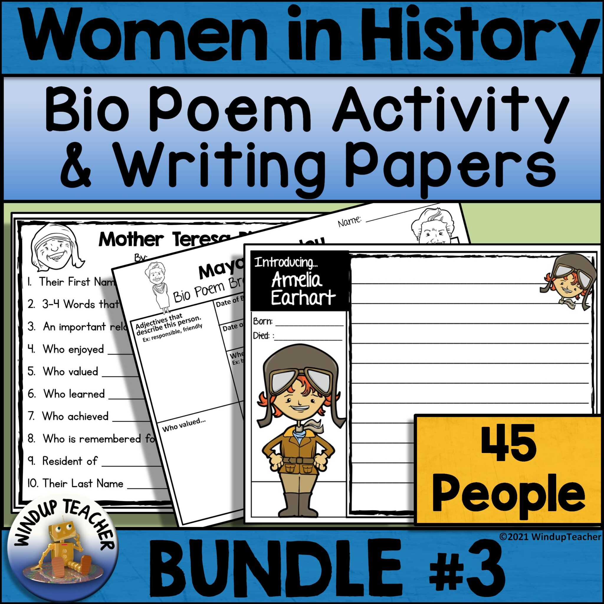 Women in History Biography Poem and Writing Paper - Made By Teachers