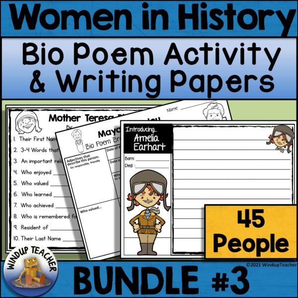 Women in History Biography Poem and Writing Paper - Made By Teachers