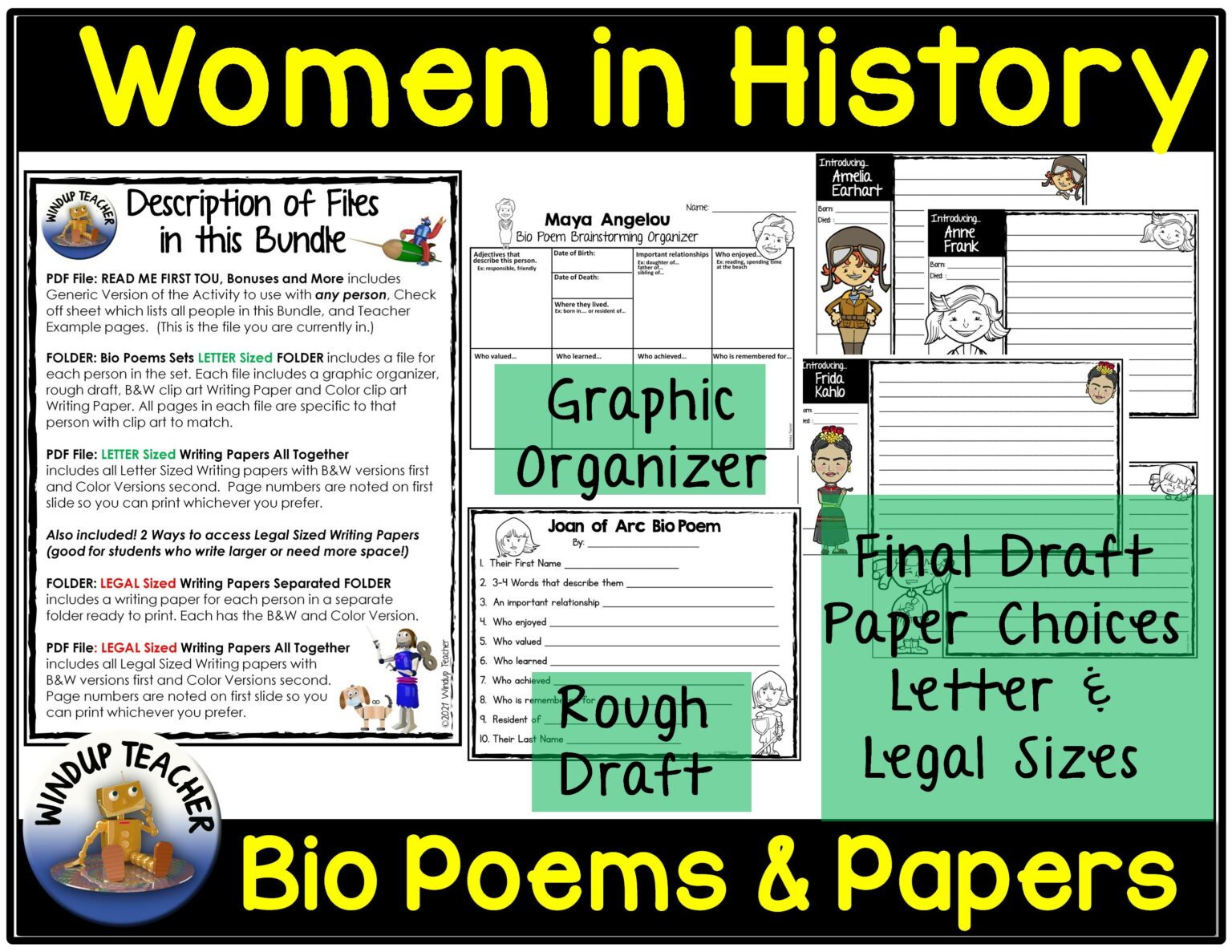 Women in History Biography Poem and Writing Paper - Made By Teachers