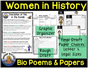 Women in History Biography Poem and Writing Paper - Made By Teachers