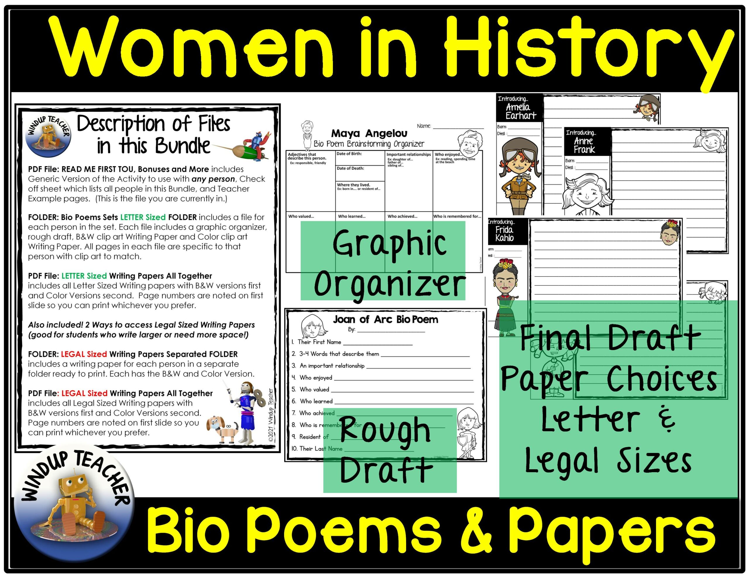 Women in History Biography Poem and Writing Paper - Made By Teachers