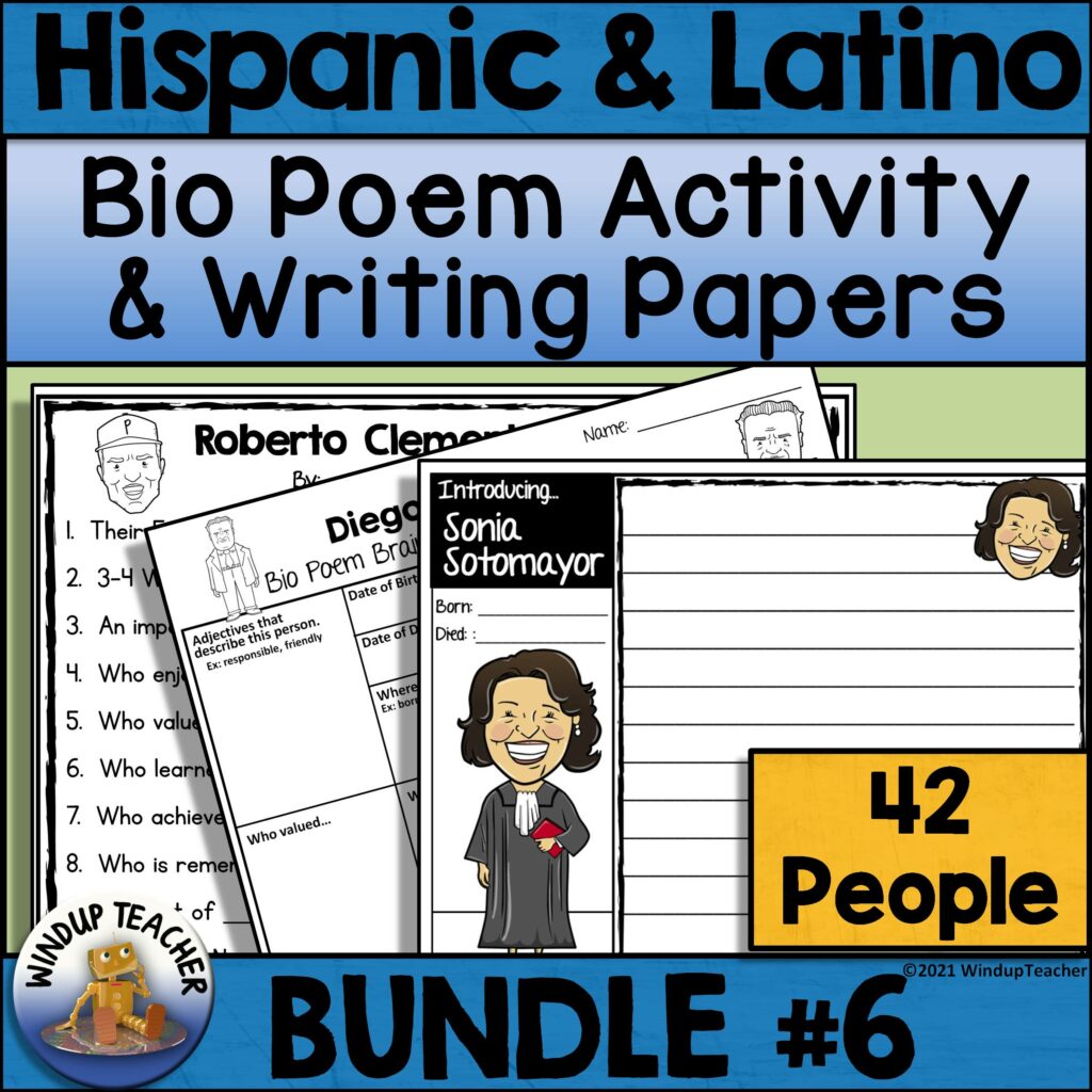Hispanic Heritage and Latino Leaders Bio Poem - Made By Teachers