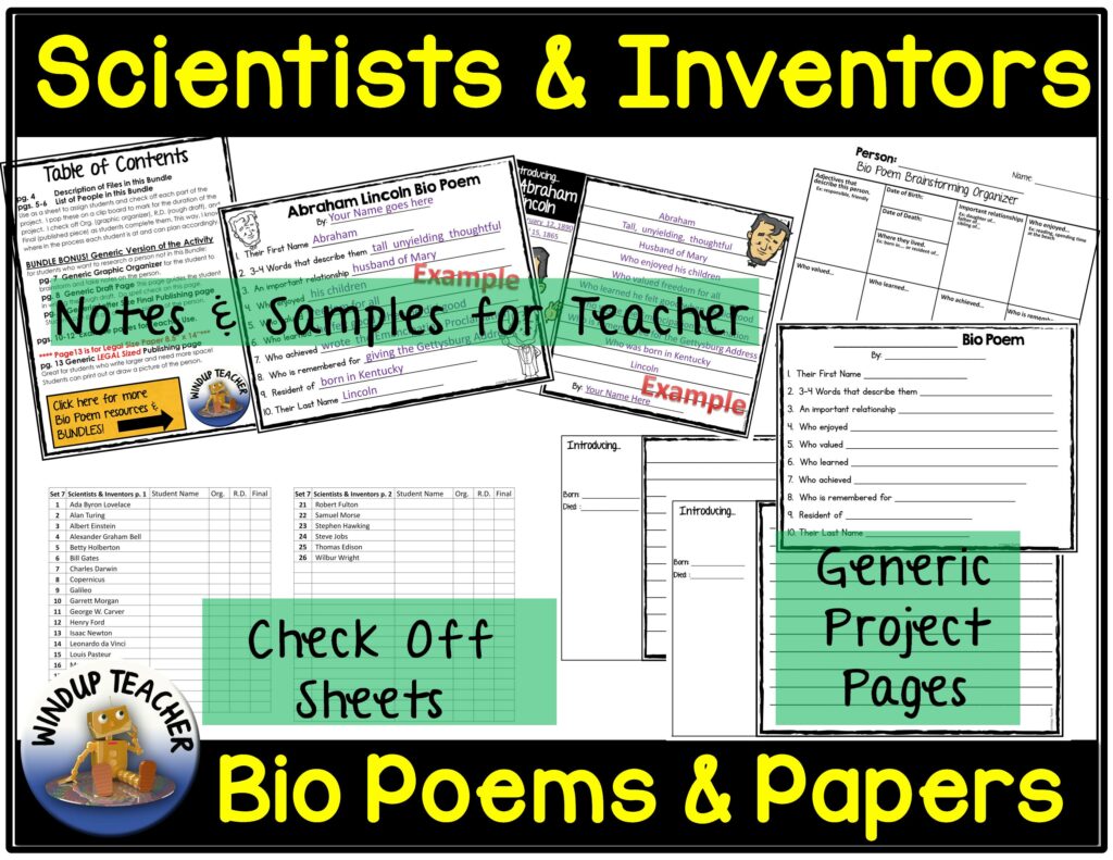 Scientists and Inventors Biography Poem | Made By Teachers