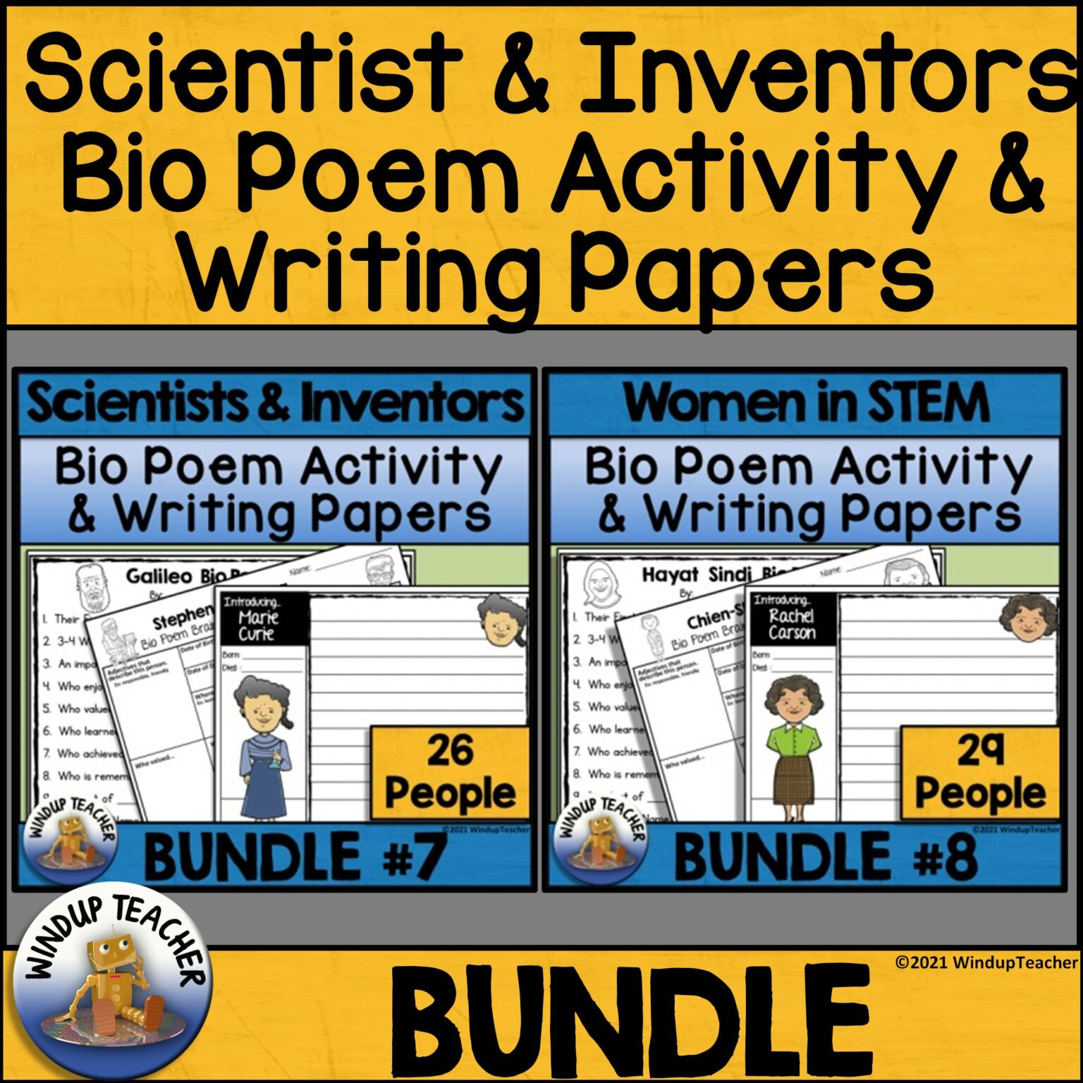 Scientist Biography Poem and Writing Paper BUNDLE | Made By Teachers