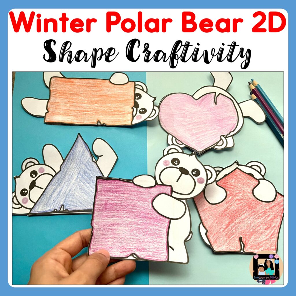 Winter Polar Bear 2D Shapes Craftivity - Made By Teachers