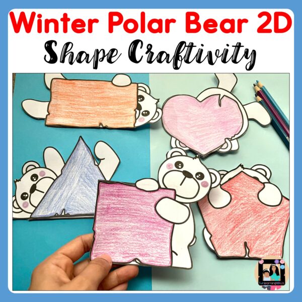 Winter Polar Bear 2D Shapes Craftivity - Made By Teachers
