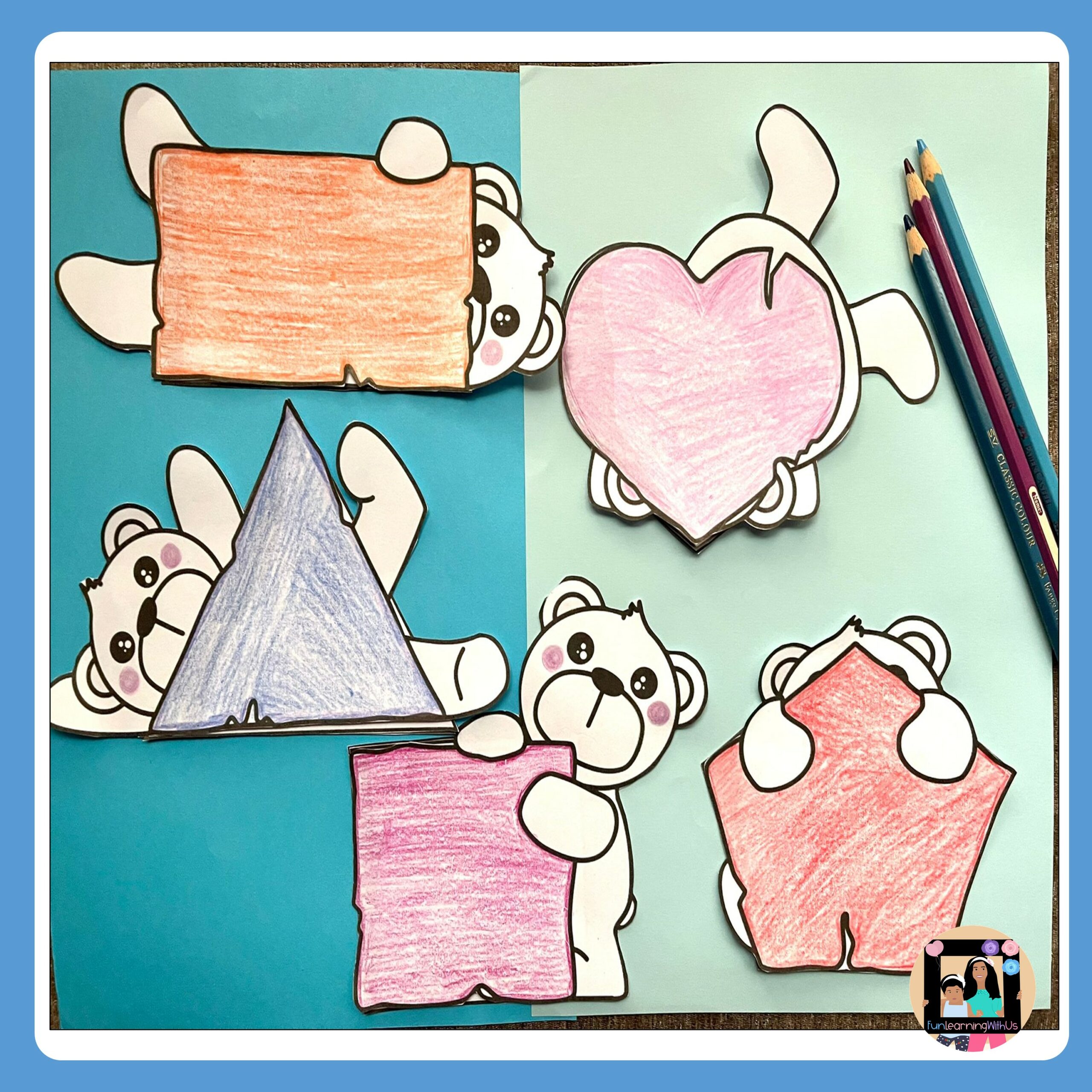 Winter Polar Bear 2D Shapes Craftivity - Made By Teachers