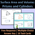 Surface Area and Volume Prisms and Cylinders Task | Made By Teachers